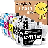 Amazon.co.jp: 【インクのチップス】 ブラザー ( brother ) 用 LC411 4色セット + ブラック1本 互換インクカートリッジ 対応機種 : DCP-J526N ...
