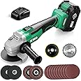 Amazon | KIMO Cordless Grinder 20V Cordless Angle Grinder w/ 3.0Ah Li-Ion Battery & Charger ...