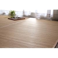 Amazon｜イケヒコ・コーポレーション 竹 ラグ カーペット マット ヨーク 江戸間6畳 約261×352cm ベージュ 裏付 クッション 天然素材 丈夫 抗菌 防臭 消臭 簡単 掃除 ...