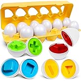 Coogam Matching Eggs 12 pcs Set Color & Shape Recoginition Sorter ...