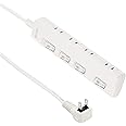 Amazon.co.jp: エルパ (ELPA) スイッチ付タップ コンセント 延長コード LED 横差し 4個口 1m WLS-LY41EB(W) : パソコン・周辺機器