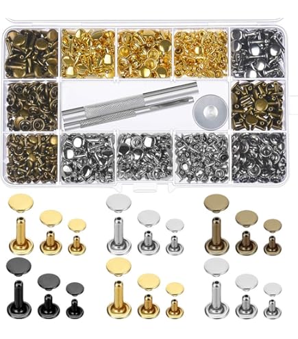 Double Cap Rivets 100Pcs Sliver Rapid Rivets Round Stud Rapid Rivets ...
