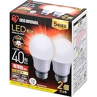 Amazon | 【E26】アイリスオーヤマ LED電球 40W形相当 電球色 口金直径26mm 広配光 2個パック 密閉器具対応 LDA4L-G-4T62P | アイリスオーヤマ(IRIS ...