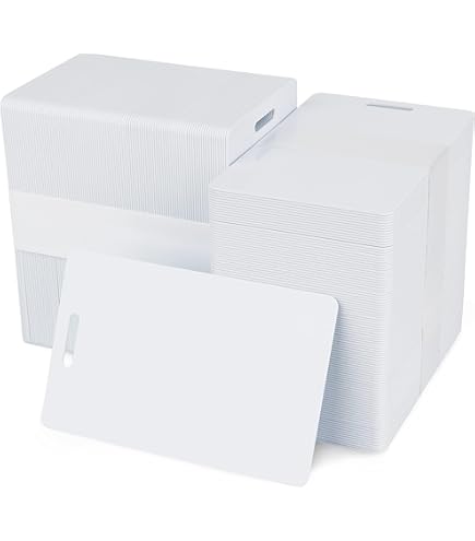 Plastic Id Cards Pack Of 500 White PVC Cards Vertical Slot Punch Short ...