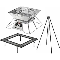Amazon | ロゴス LOGOS The ピラミッド TAKIBI XL ＆ アイアン囲炉裏テーブル ＆ アイアンクワトロポッド 3点セット(81064161＆81064134 ...