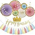 Amazon.co.jp: 【Hapipa】バースデー 誕生日 飾り付け ガーランド happy birthday 人気 デコレーションセット 女の子 男の子 大人 王冠 カチューシャ ...