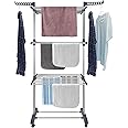 Bigzzia Clothes Drying Rack Folding Clothes Rail 3 Tier Clothes Horses ...