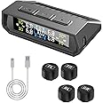 Amazon.co.jp: Stynxro タイヤ空気圧センサー TPMS 空気圧センサー 車両 振動感知 圧力温度 リアルタイム監視 ソーラー/USBデュアル充電 IP67防水 0-5.0 ...