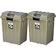 Amazon｜【Amazon.co.jp 限定】 TONBO 新輝合成(Shinki Gosei) トンボ ゴミ箱 連結可能 ハンドル付 70リットル カーキグリーン 2個セット 幅49×奥行 ...