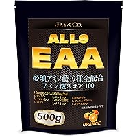 Amazon | JAY&CO. アミノ酸スコア100 人工甘味料無添加 ALL9 EAA 必須アミノ酸 9種を全配合 (オレンジ, 500g) | JAY＆CO. (ジェイアンドシーオー ...