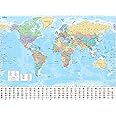 Collins World Wall Laminated Map: Laminated Map with Flags, Perfect for ...