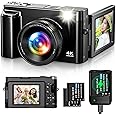 Amazon | Oiadek デジタルカメラ 4K 4800万画素 デジカメ バッテリー充電器付き オートフォーカス機能 180度回転可能 ...