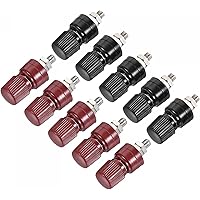 Amazon.co.jp: uxcell 端子バインディングポスト アンプ端子コネクタジャックスピーカー ブラック レッド 5セット ...