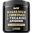 Magnesium L-Threonate 1500mg L-Theanine 200mg Apigenin 100mg Supplement - 90 Capsules - 10% ...