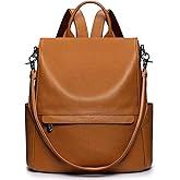 S-ZONE Leather Backpack Purses for Women Antitheft Rucksack Shoulder ...