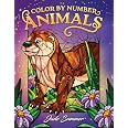 Color by Number Animals: Adult Coloring Book with Cats, Dogs, Birds ...