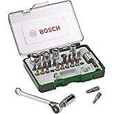 Bosch Accessories 26-Piece Screwdriver Bit and Ratchet Set (with Colour ...
