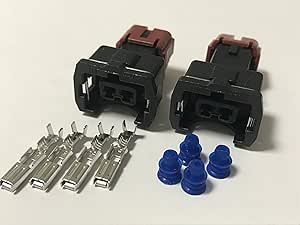 Amazon | 日産 インジェクター カプラー コネクター メス側 端子セット 2個 スカイライン GTR ステージア シルビア パルサー ...