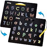 Hautton Magnetic Letters Board, 2 in 1 Alphabet Letter Tracing Board ...