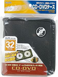 Amazon | ELPA 車内でスッキリ収納 CD&DVDケース 32枚対応 ブラック CDKP-32BK | ポケット・ケース・カバー | 車＆バイク