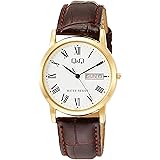 Amazon.co.jp: [シチズン Q&Q] 腕時計 アナログ 防水 日付 曜日 革ベルト A206-504 メンズ ホワイト : ファッション