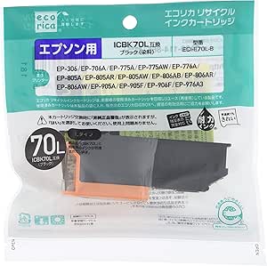 Amazon | エコリカ エプソン ICBK70L対応リサイクルインクカートリッジ ブラック ECI-E70L-B 目印:さくらんぼ | ecorica | パソコン・周辺機器 通販