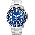 Amazon.co.jp: [フォッシル] 腕時計 FOSSIL BLUE GMT FS5991 メンズ シルバー : ファッション