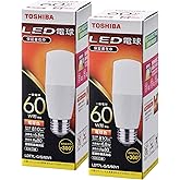 Amazon | 東芝(TOSHIBA) LED電球 60W相当 広配光 電球色 E26口金 2P 密閉器具対応 LDA7L-G/K60V1RP | 東芝(TOSHIBA) | LED電球