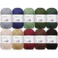 Amazon | LIHAO 毛糸 1玉50g 10色セット 中細 アクリル 糸 並太 約180m 編み物 編み糸 織り糸 | 毛糸 通販