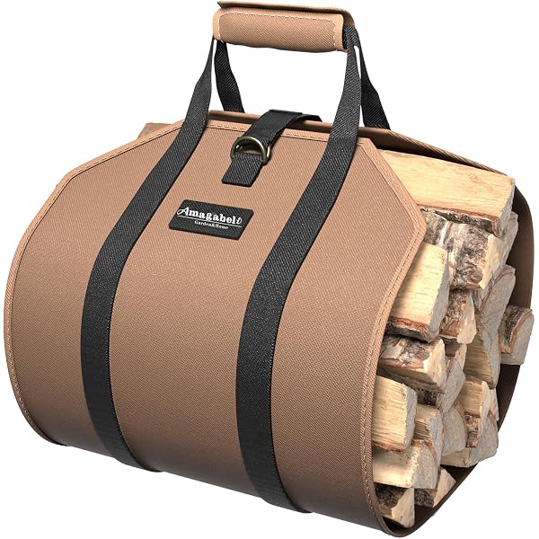 Wood Carrier For Firewood AMAGABELI GARDEN HOME Fireplace Carrier Waxed ...