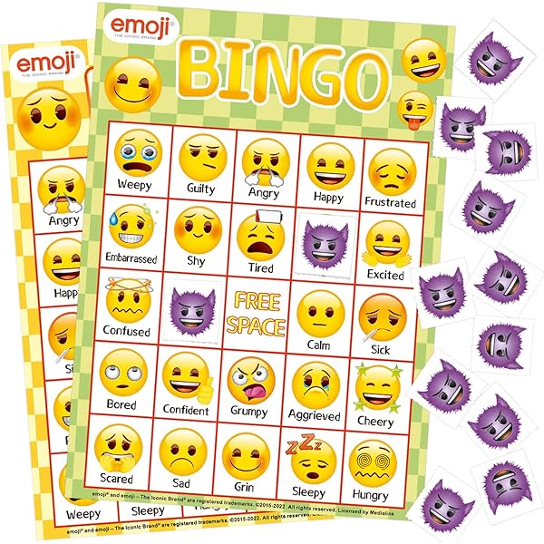 Printable 30 Emoji Bingo Cards Printable Emojis Bingo Game