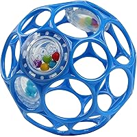 Bright Starts Oball Easy-Grasp Rattle BPA-Free Infant Toy in Teal, Age ...