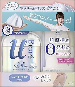 Amazon.co.jp: Bioré u The Body Foaming Body Soap, Pure Soap Scent for Clean Feel, Set with 18.3 ...