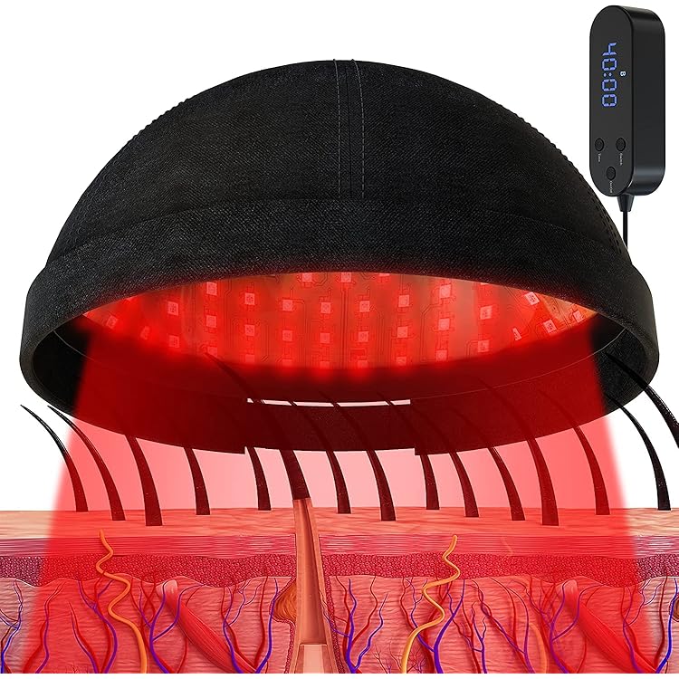 Amazon | 赤色led 頭皮 赤色光キャップ 青色光キャップ 赤色光 led
