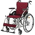 Amazon | TORICO アルミ製ドラムブレーキ車椅子 「よかセレクト 自走式」 TRC22-SL (ワインレッド) | tc TORICO | 自走用車いす