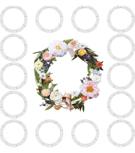 Grapevine Wreath 18 Inch 8 Pack Wire Wreath Frame 20 Inch Metal Wreath ...