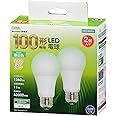 Amazon.co.jp: オーム(OHM) LED電球 E26 100形相当/100W相当 昼白色 密閉器具対応 2個入 5年保証 オーム電機 LDA11N-G AG52 2P 06 ...