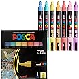 7 Pastel Posca Paint Pens, 5M Medium Pens with Reversible Tips, Acrylic ...