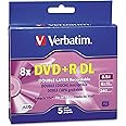 Verbatim DVD+R DL AZO 8.5GB 8x-10x Double Layer Recordable Disc, 5-Disc Slim Case 95311: Blank ...