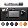Nordik Leather Desk Mat Cable Organiser (Pebble Black 89 X 43 cm ...