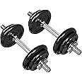 Amazon Basics Adjustable Barbell Lifting Dumbbells Weight Set with Case ...