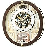 Amazon.co.jp: セイコー クロック 掛け時計 電波 アナログ からくり 6曲 メロディ 回転飾り 白 パール RE570W ...