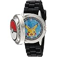 Accutime Pokemon Pikachu Poké Ball Spinner Watch, Blue Face, Black ...