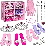 Princess Dress Up Shoes Set Girls Role Play Shoes Pretend Jewelry Toys ...