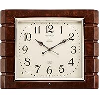 Amazon.co.jp: セイコークロック 掛け時計 電波 アナログ 報時選択式 チャイム&ストライク 四角型 木枠 茶 木地 RX211B ...