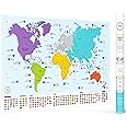 XL World Map with Flags - 97 x 67cm Easy to Frame Wall Art Poster ...