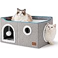 Bedsure Large Cat Beds for Indoor Cats - Extra Wide Cat Cube House for ...